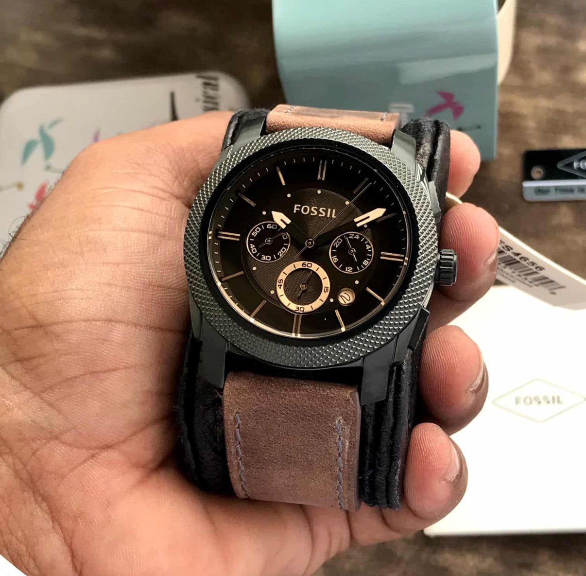 Fossil FS5251 Japanese Brown Dial & Brown Leather Strap Men’s Watch ...